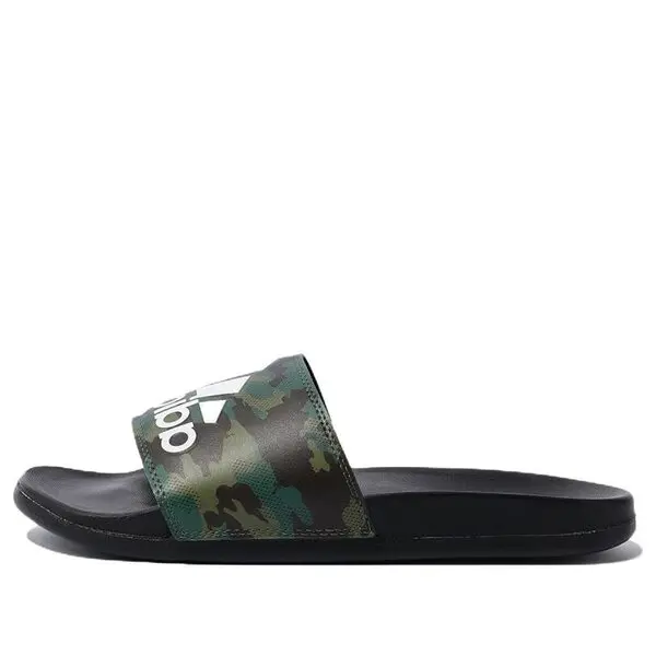 Adidas Adilette Comfort Slides - Black/green