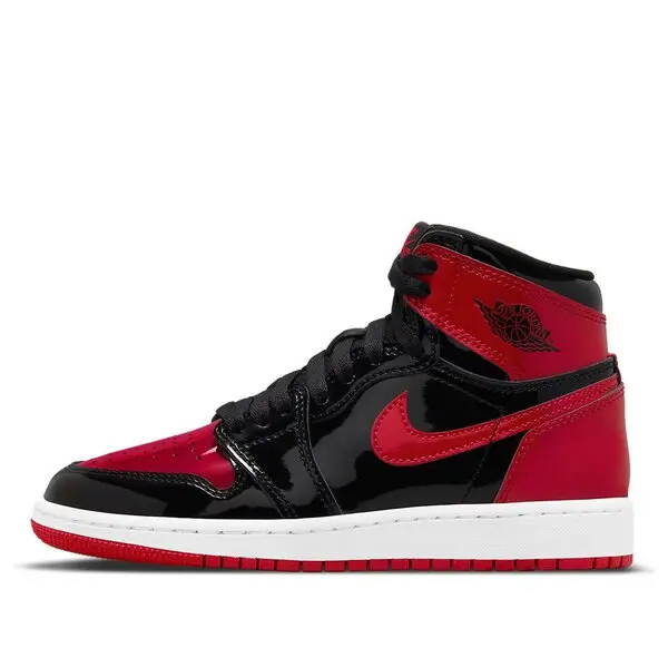 JORDAN Air 1 Retro High Og Patent Bred Sneakers - Black/red