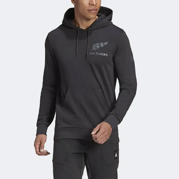 Adidas All Blacks Rugby Hooded Sweatshirt - Black