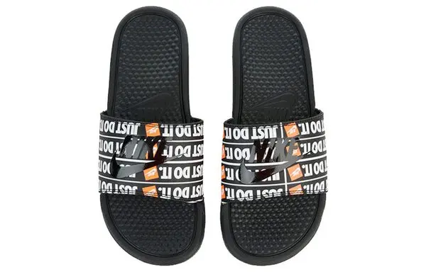 Nike Benassi Print "just Do It" Slides - Black