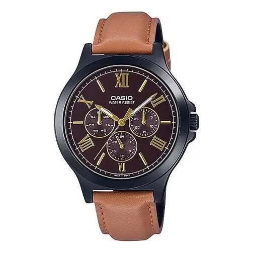 Casio Classic Analog Watch With Leather Strap - Brown