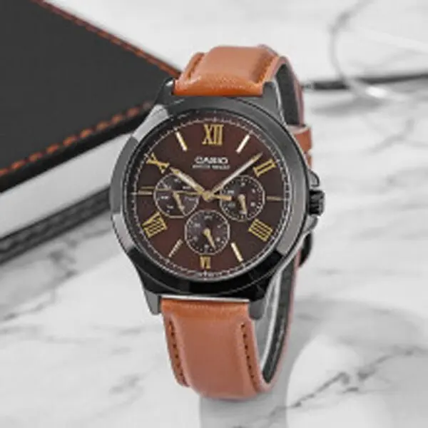 Casio Classic Analog Watch With Leather Strap