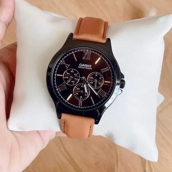 Casio Classic Analog Watch With Leather Strap