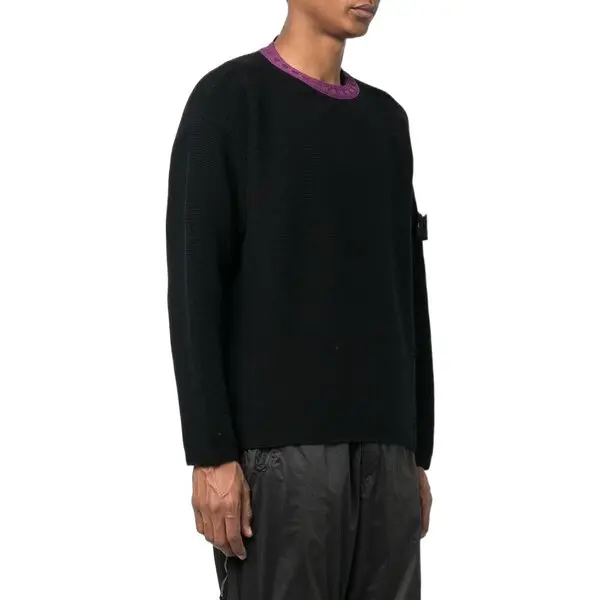 Stone Island Contrast Collar Crew Knit