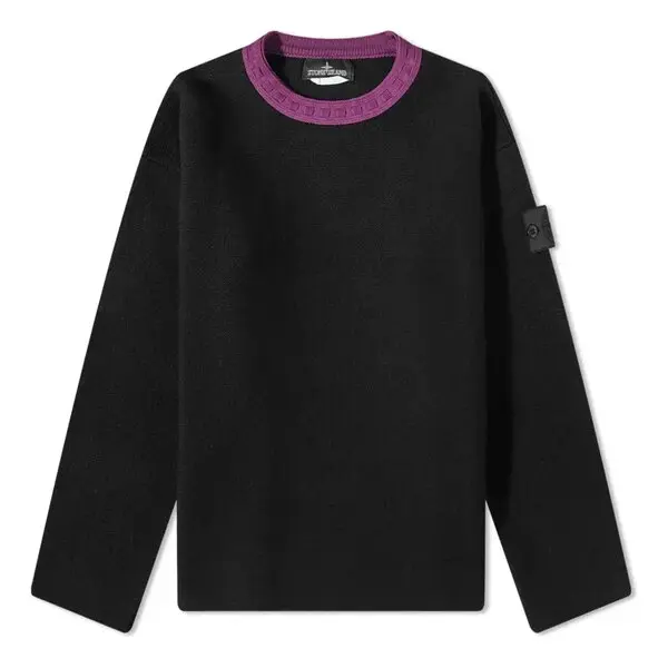Stone Island Contrast Collar Crew Knit