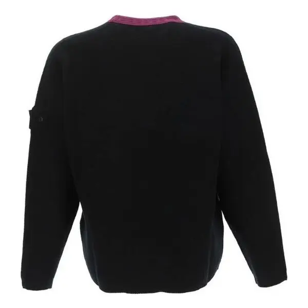 Stone Island Contrast Collar Crew Knit - Black