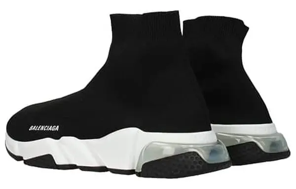 Balenciaga Speed Trainer High Top Sneakers - Black/white