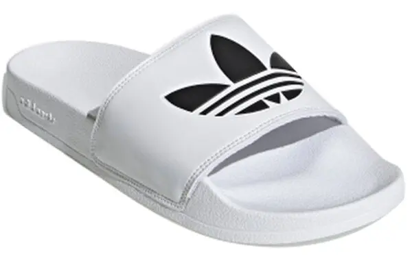 Adidas Adilette Lite Slides With Trefoil Logo - Cloud White/core Black