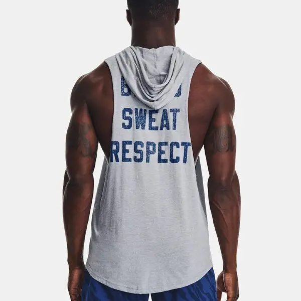 Under Armour Project Rock Bsr Bull Sleeveless Hoodie - Grey/blue