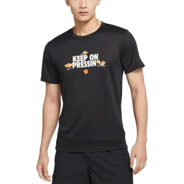 Nike Dri-fit Alphabet Printing Round Neck Pullover Short Sleeve Shirt