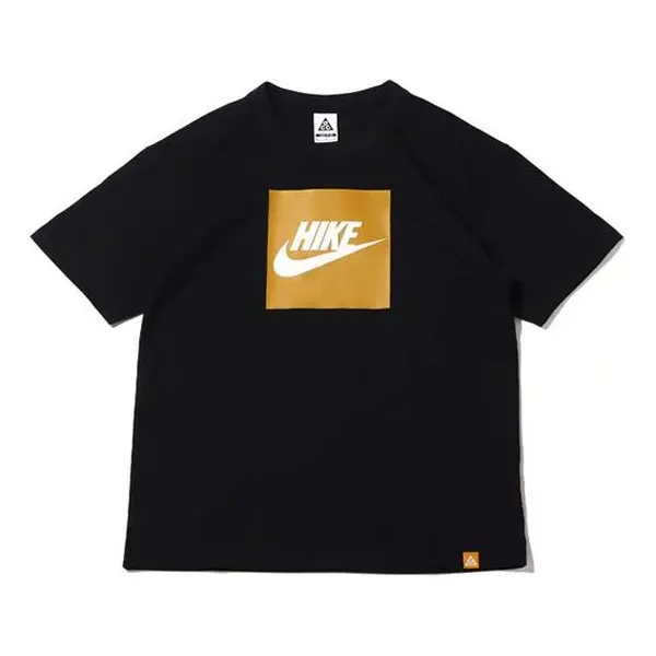 Nike Ss22 Logo Printing Round Neck Pullover Short Sleeve Black T-shirt - Default Color