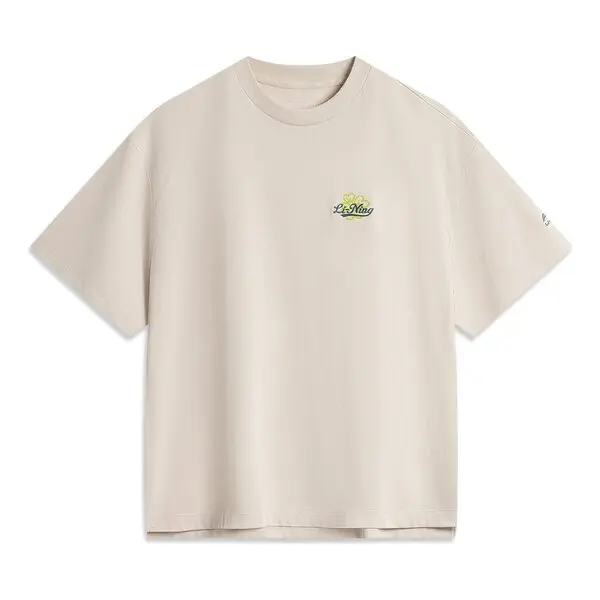 LI-NING Oversized Graphic T-shirt - Oatmeal Grey