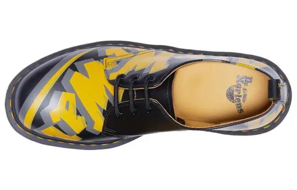 Dr. Martens 1461 Airwair Vintage Smooth Leather Oxford Shoes - Black/grey/yellow