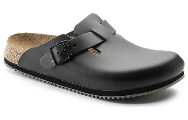 BIRKENSTOCK Boston Super Grip Clogs - Black/sand