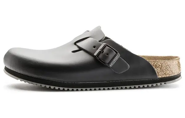 BIRKENSTOCK Boston Super Grip Clogs - Black/sand
