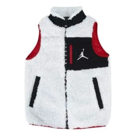 JORDAN Full-zip Vest - White/black/red