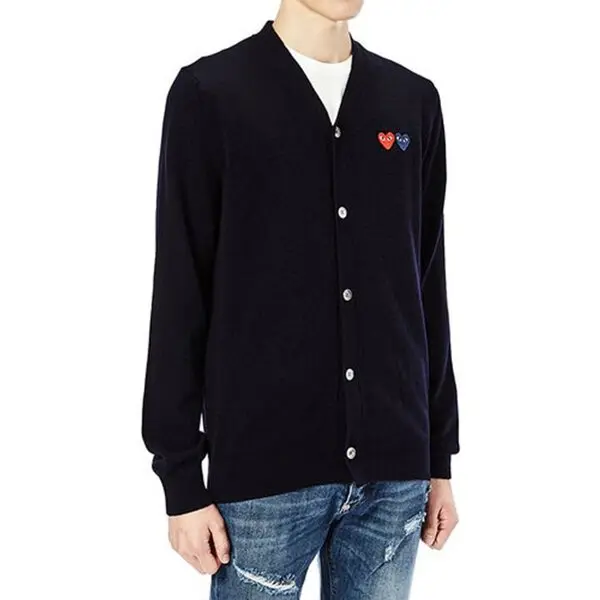 Play Comme Des Garcon Cardigan With Double Emblems