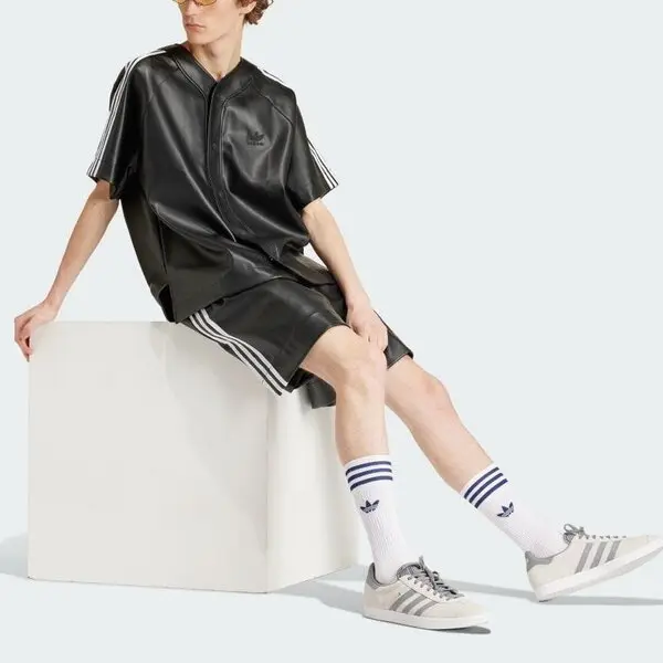 Adidas Faux Leather Adicolor 3-stripes Shorts