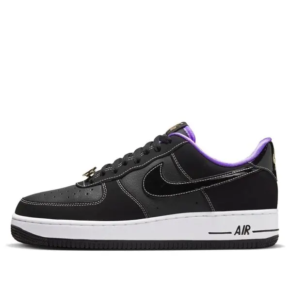 Nike Force 1 Low '07 Lv8 Emb 'world Champ Lakers' Sneakers - Black/white/purple