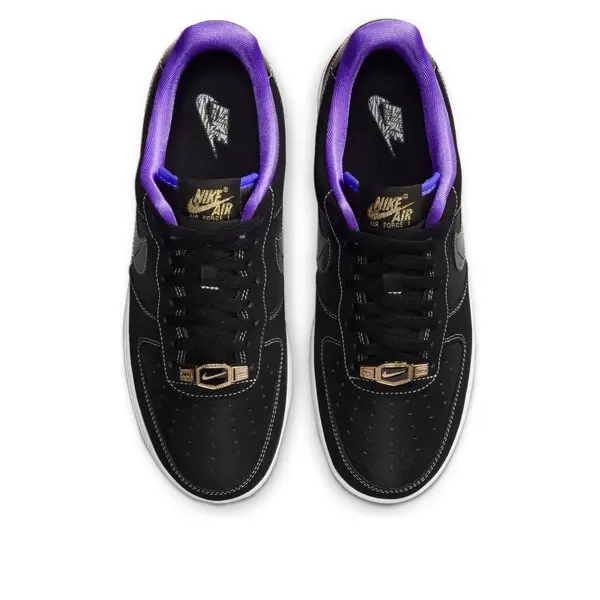 Nike Force 1 Low '07 Lv8 Emb 'world Champ Lakers' Sneakers - Black/white/purple