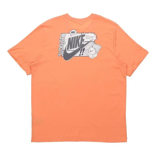 Nike As Nsw Tee Shoe Printing Short Sleeve Red - Orange