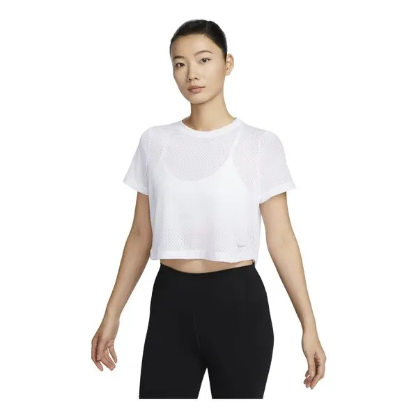 Nike Dri-fit One Classic Cropped T-shirt - White/black