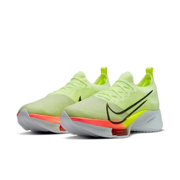 Nike Zoom Tempo Next% Flyknit Athletic Sneakers - Barely Volt/black/hyper Orange