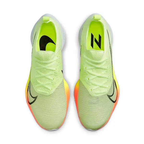 Nike Zoom Tempo Next% Flyknit Athletic Sneakers - Barely Volt/black/hyper Orange