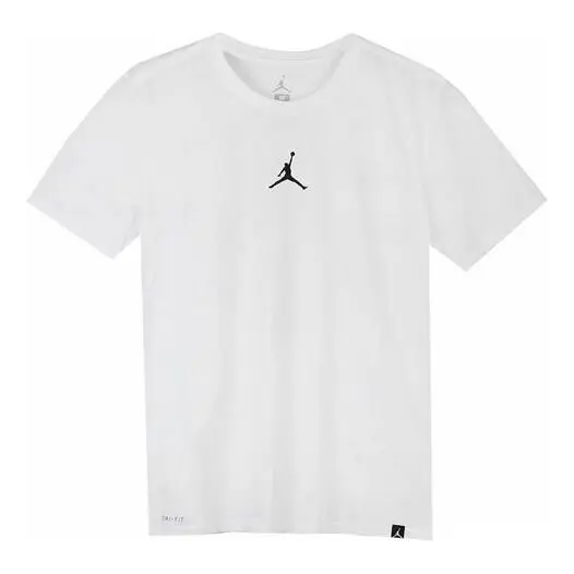 JORDAN Iconic Quick Dry Training Sports Short Sleeve - White