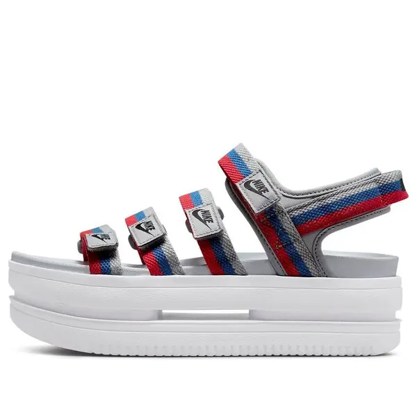 Nike Icon Classic Platform Sandals - Metallic Silver/game Royal/university Red