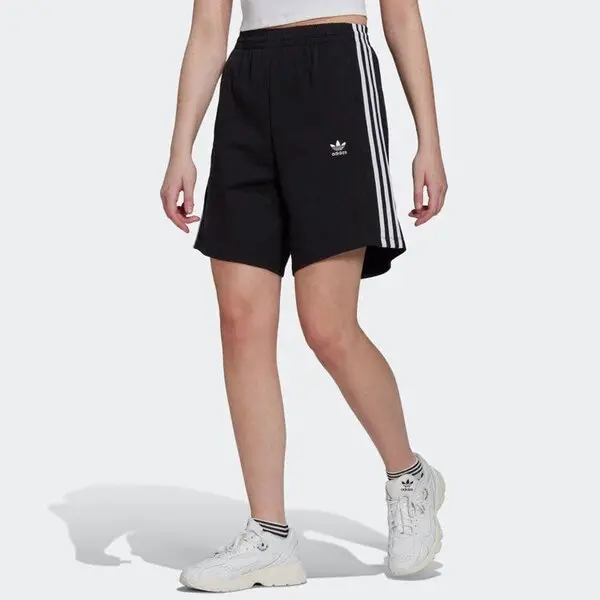 Adidas Bermuda Shorts With Three Stripes Detail - Black/white