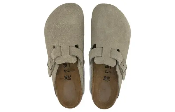 BIRKENSTOCK Boston Suede Leather Clogs - Green