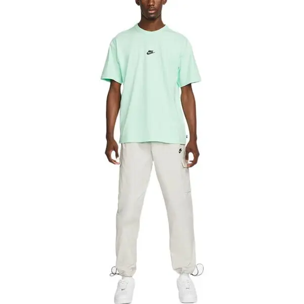 Nike Fw22 Solid Color Logo Embroidered Short Sleeve Green T-shirt - Multi-color