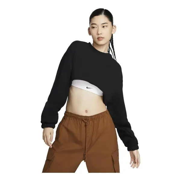 Nike Oversized French Terry Shrug - Black/sail