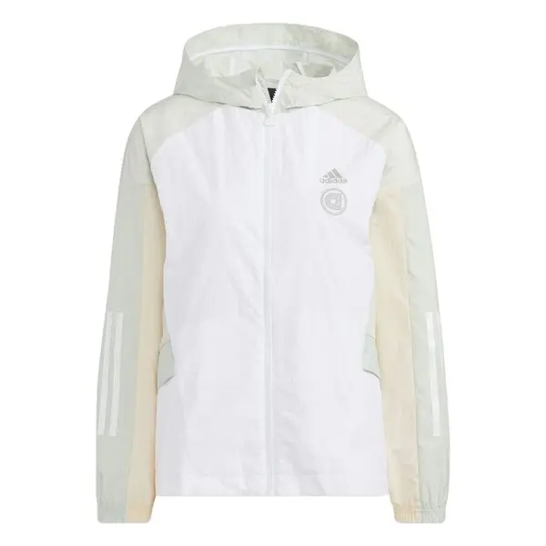 Adidas Woven Hooded Jacket - White