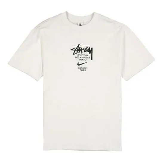 Nike X Stussy Crossover Logo Round Neck Pullover Sweatshirt - White
