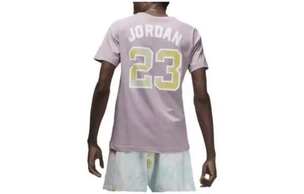 JORDAN Sport Dna Solid Color Logo Alphabet Numeric Round Neck Short Sleeve Purple Red - Default Color