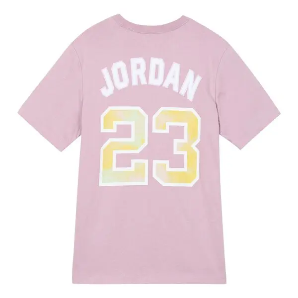 JORDAN Sport Dna Solid Color Logo Alphabet Numeric Round Neck Short Sleeve Purple Red - Default Color