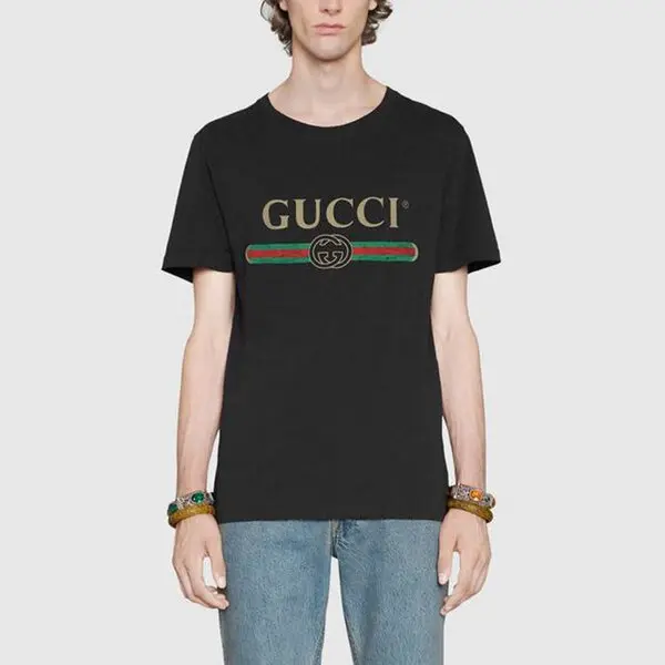 Gucci Washed Jersey Oversize T-shirt With Logo - Black