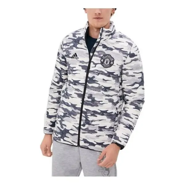 Adidas Manchester United Down Jacket With Camouflage Print - Black