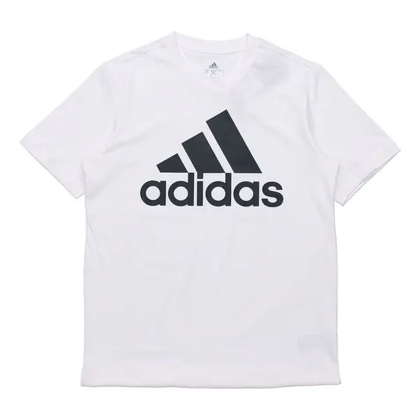 Adidas Printed Big Logo Essentials Tee Short Sleeve - White
