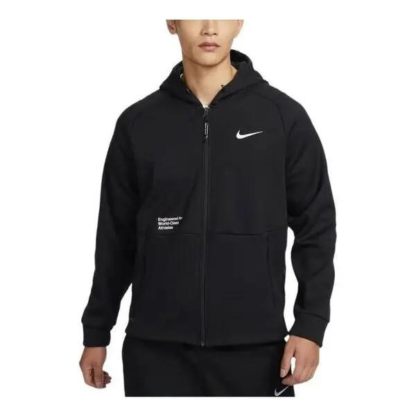 Nike Pro Therma-fit Full-zip Hooded Jacket - Black