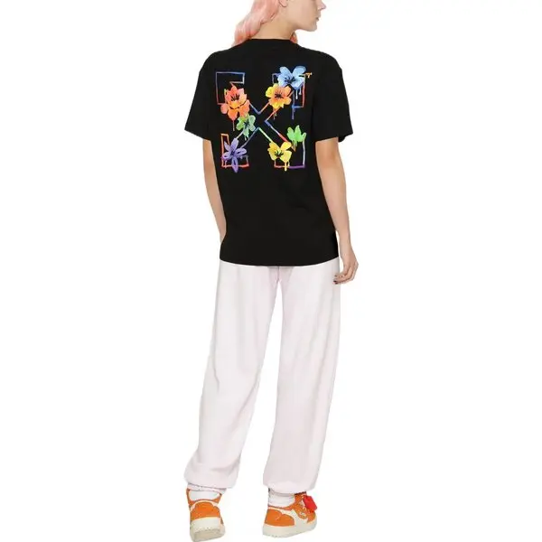 Off-White Floral Arrow Logo T-shirt - Black