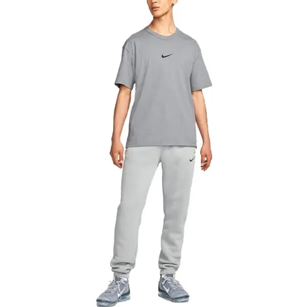 Nike Premium Essentials Alphabet Logo Printing Round Neck Short Sleeve Gray