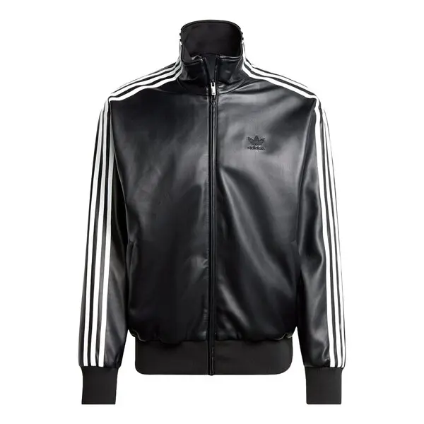 Adidas Faux Leather Adicolor Track Jacket - Black