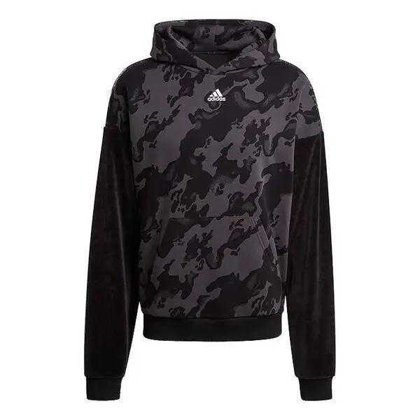 Adidas Velvet Camouflage Hoodie - Black