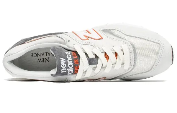 NEW BALANCE 997 Suede And Mesh Sneakers - White/grey/orange
