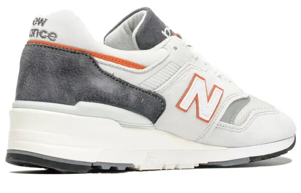 NEW BALANCE 997 Suede And Mesh Sneakers - White/grey/orange