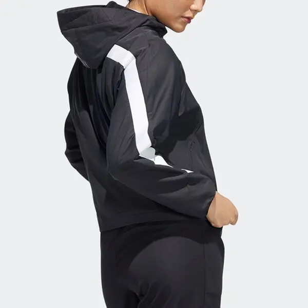 Adidas Zip-up Hooded Track Jacket With Sporty Stripes