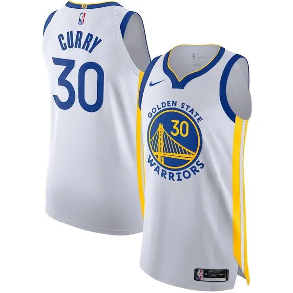 Nike X Nba Golden State Warriors Stephen Curry 30 Jersey - White/gold